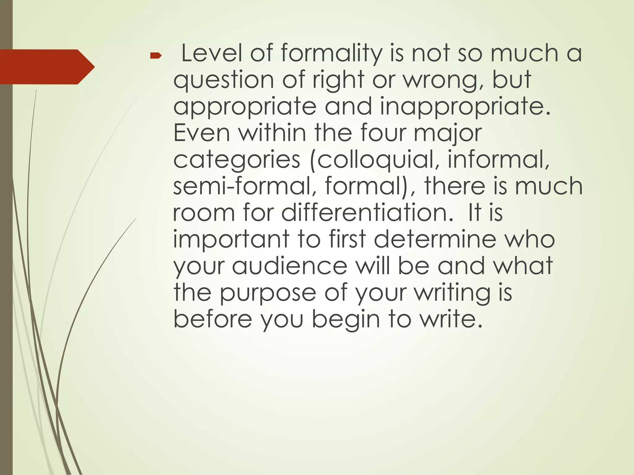 Writing - Formality & Audience | PPTX