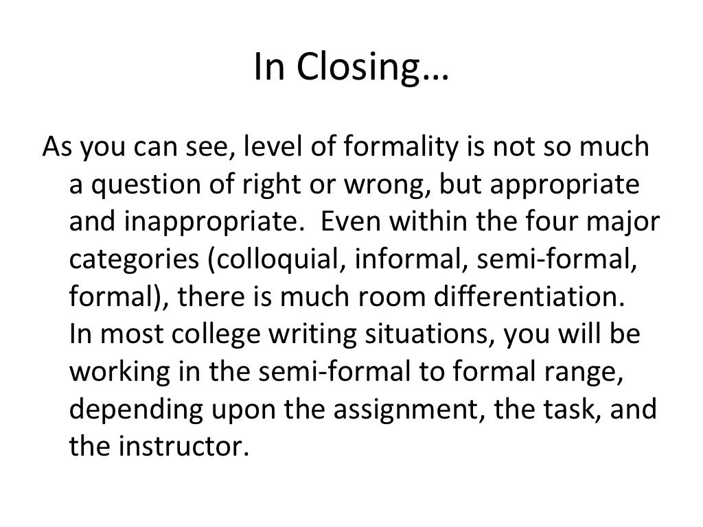 Levels of formality in writing2