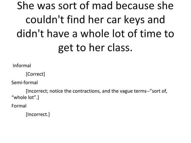 Levels of formality in writing3 | PPT | Business | Business and Finance