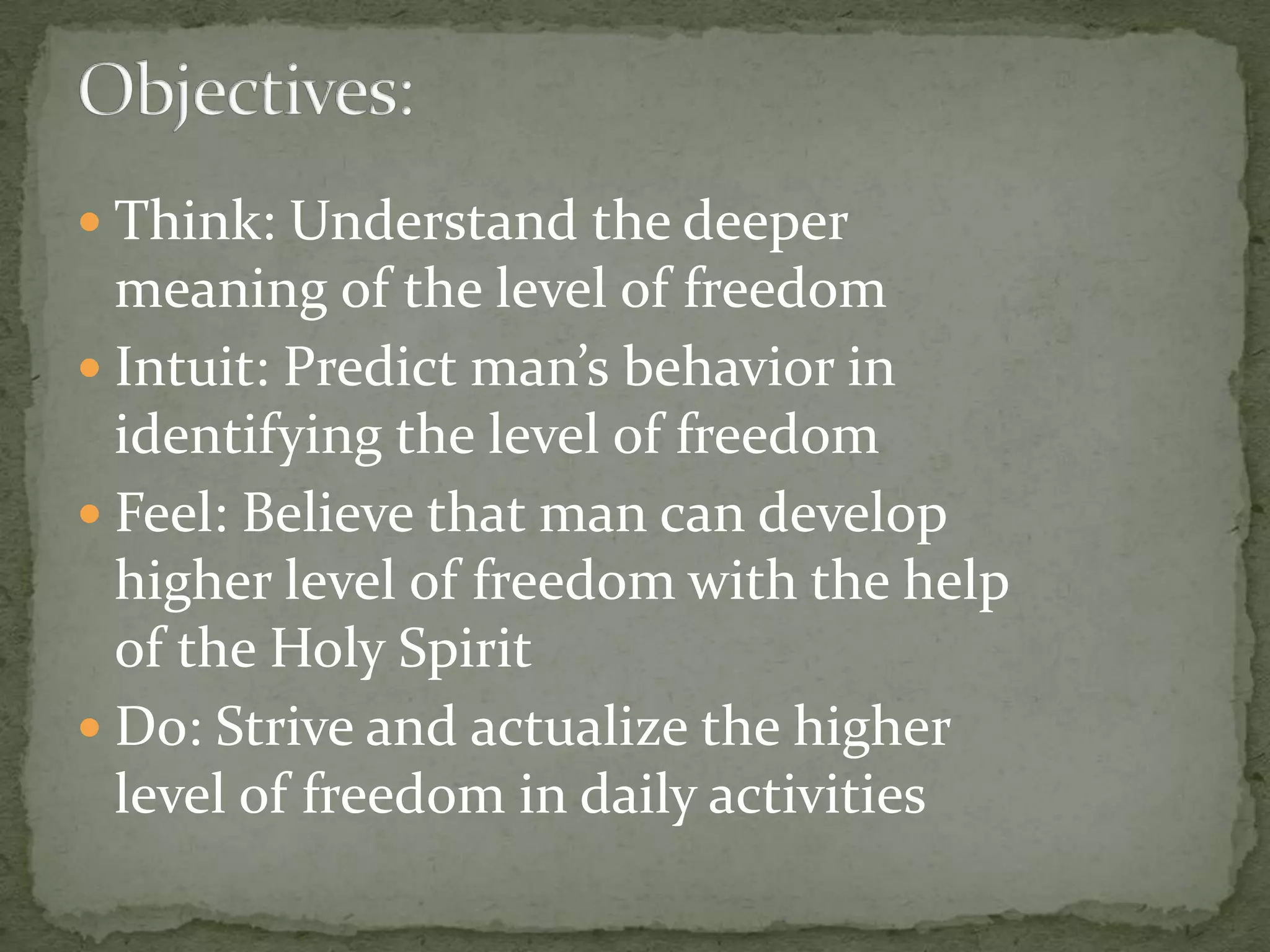 Levels of freedom | PPTX