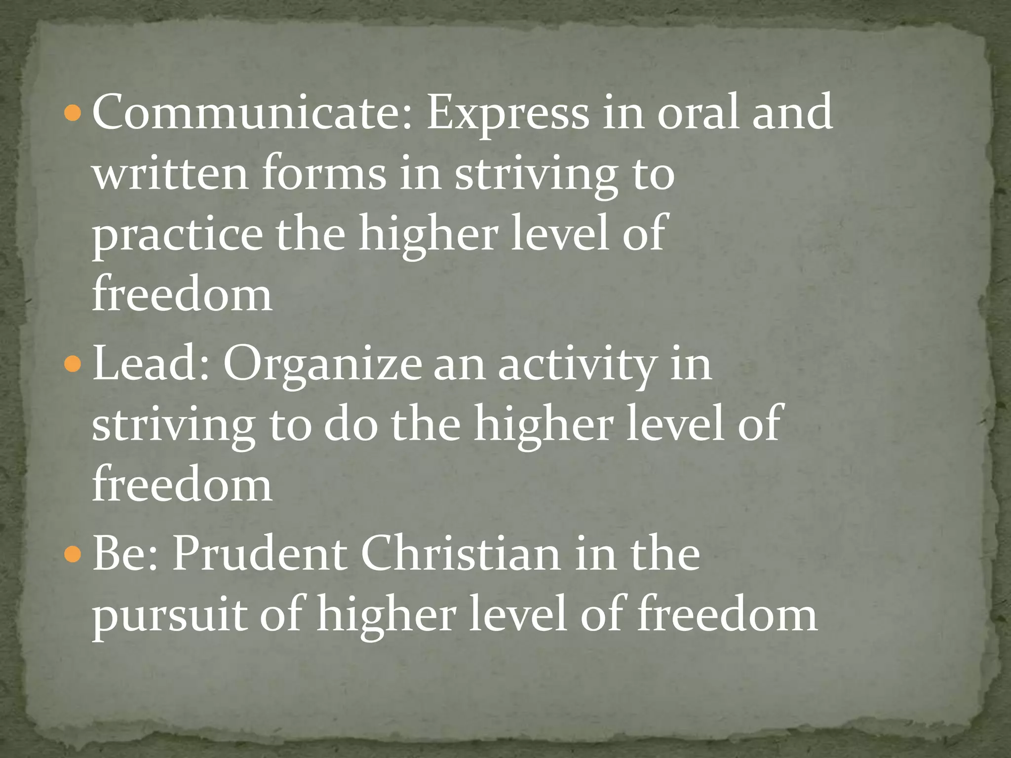 Levels of freedom | PPTX