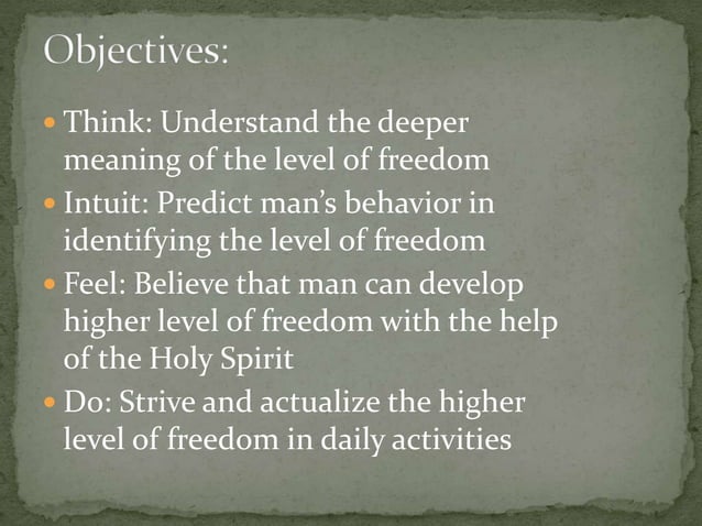 Levels of freedom | PPT
