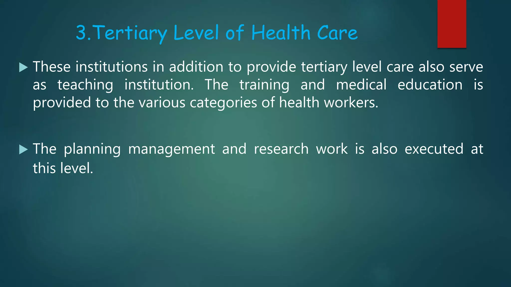 Levels of health care and health care settings | PPTX