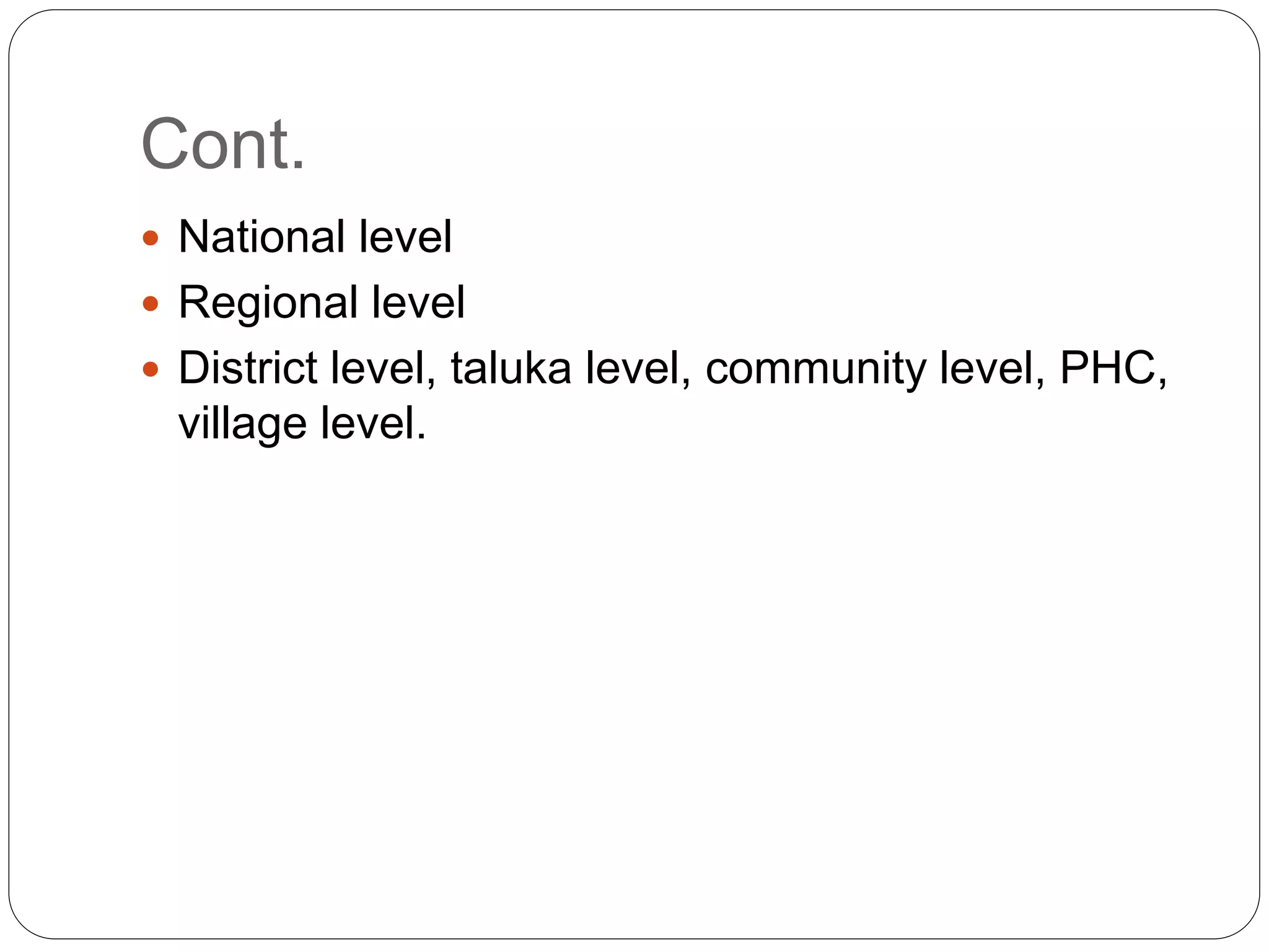 Levels of health care ppt | PPTX