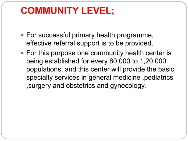 Levels of health care ppt | PPTX