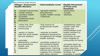 LEVELS OF HEALTH CARE SERVICES | PPTX