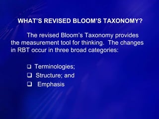 Levels of Learning (Revised Bloom's of Taxonomy) | PPTX