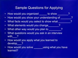 Levels of Learning (Revised Bloom's of Taxonomy) | PPT
