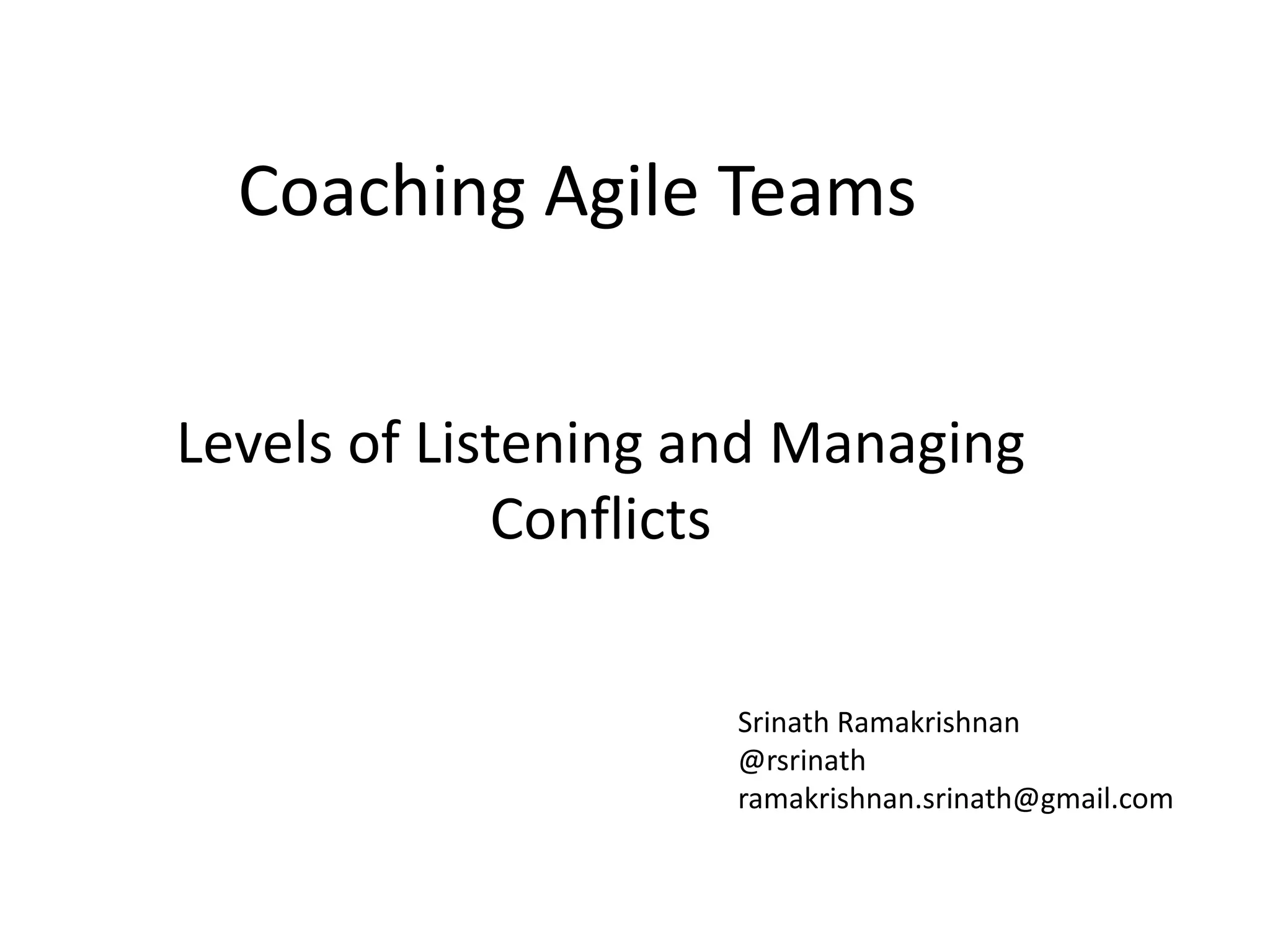 Levels of listening and managing conflicts | PDF