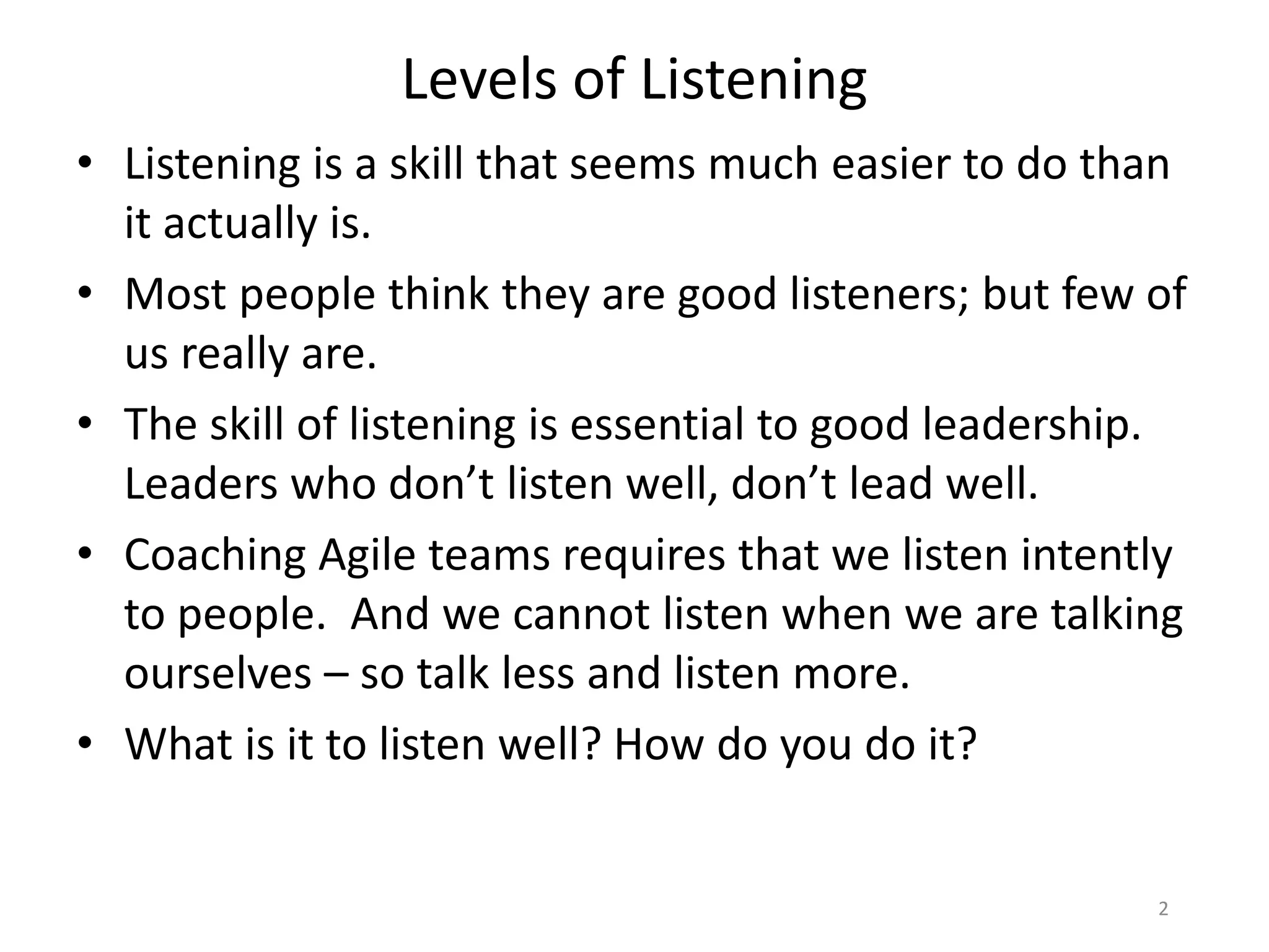 Levels of listening and managing conflicts | PDF