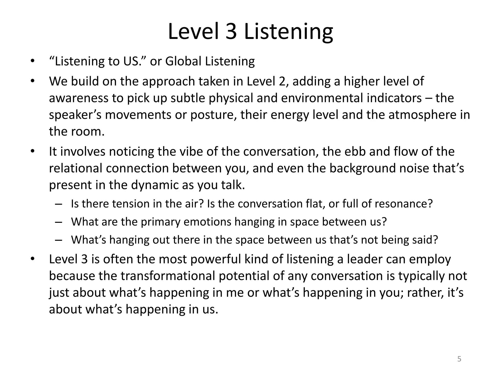 Levels of listening and managing conflicts | PDF