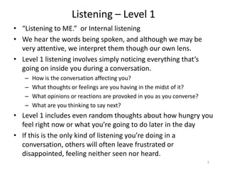 Levels of listening and managing conflicts | PDF