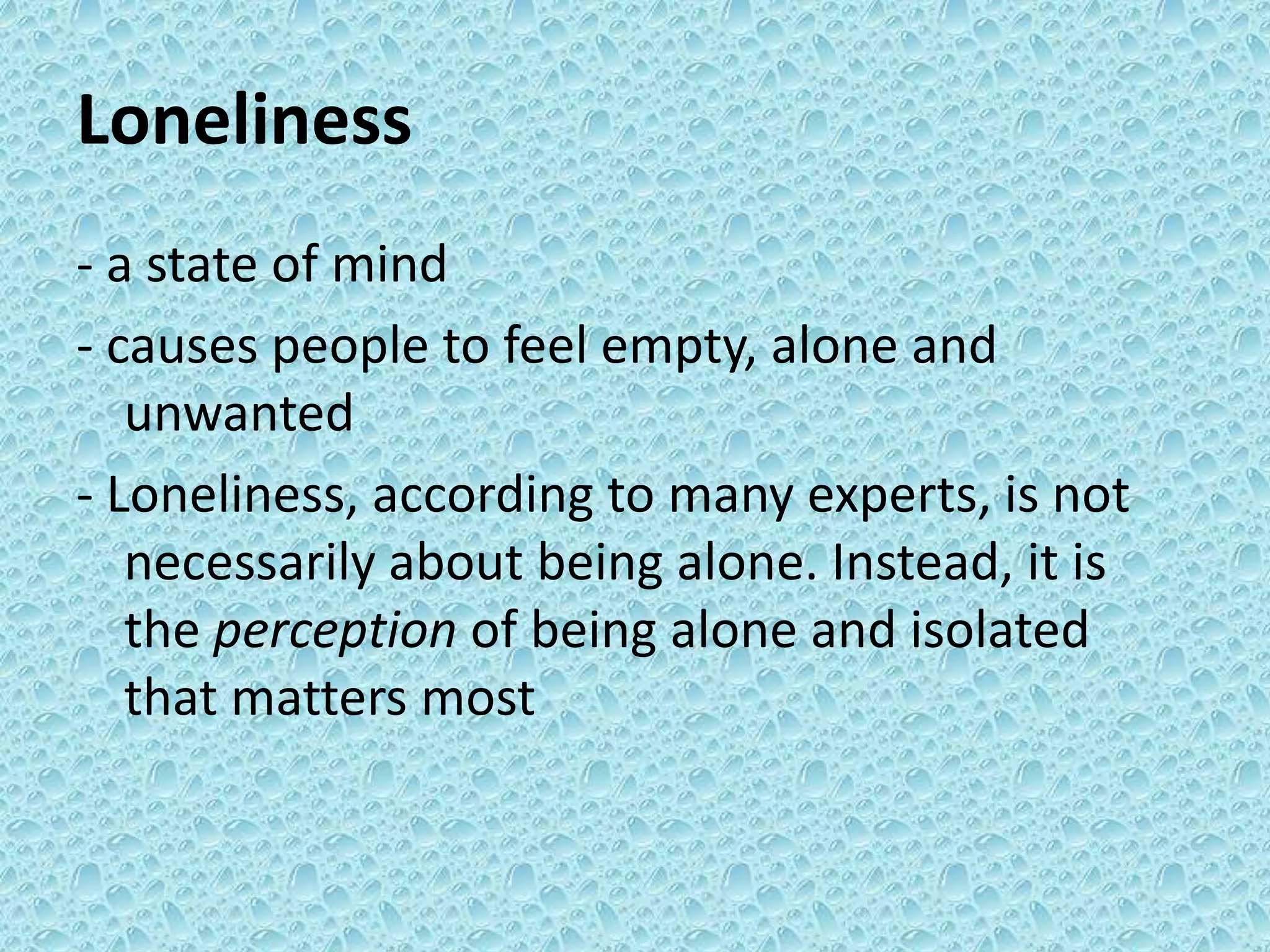 Levels of loneliness | PPTX