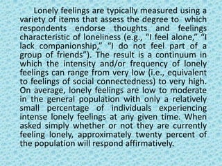 Levels of loneliness | PPTX