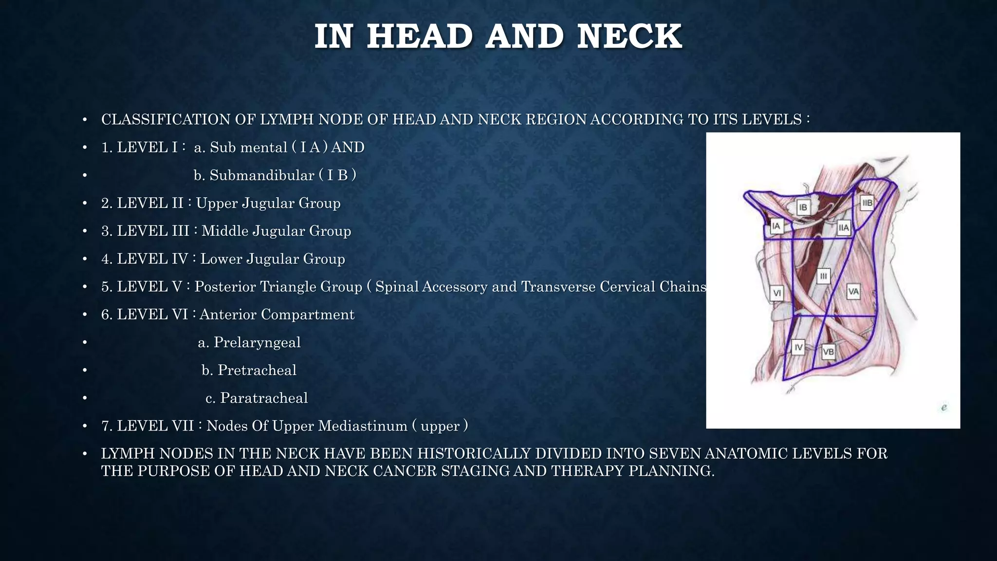 Levels of lymph nodes in head and neck | PPTX