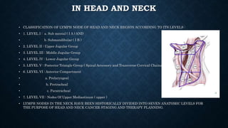 Levels of lymph nodes in head and neck | PPTX