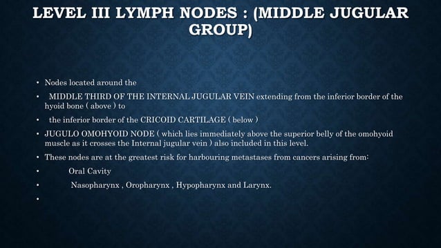 Levels of lymph nodes in head and neck | PPTX