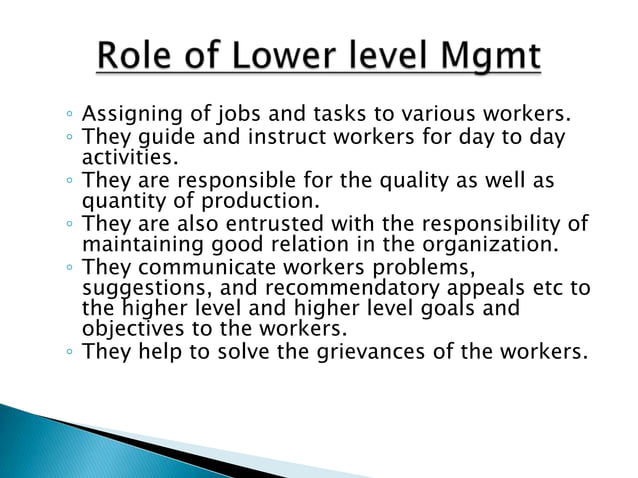 Levels of management | PPTX