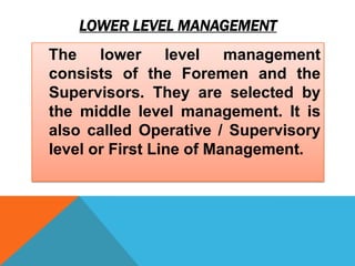 Levels of management | PPTX