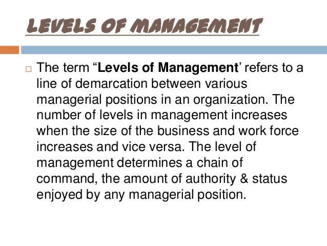 Levels of management