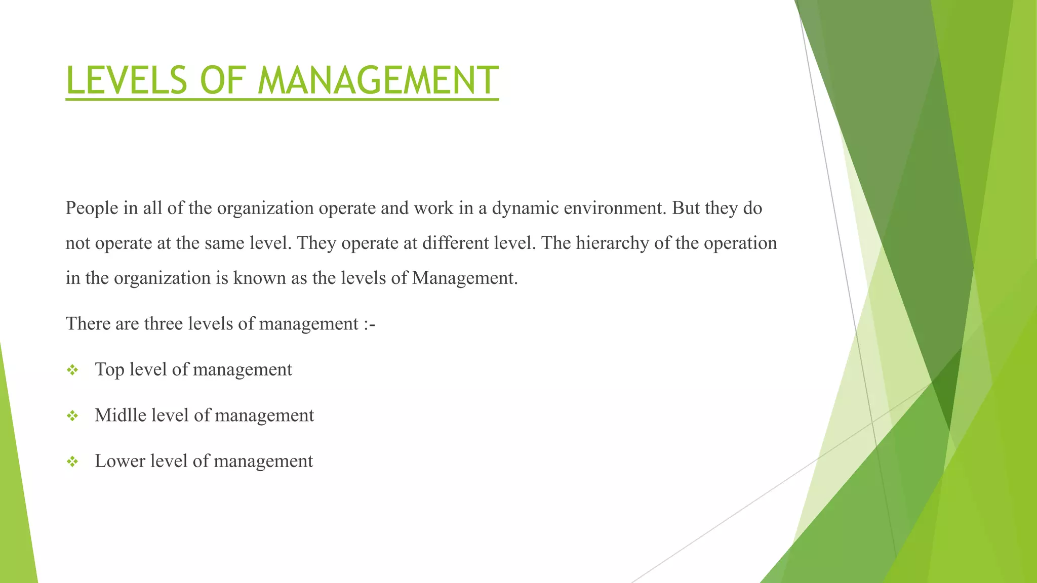 Levels of management | PPTX