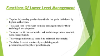 Levels of management | PPTX