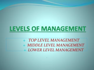 Levels of management | PPTX