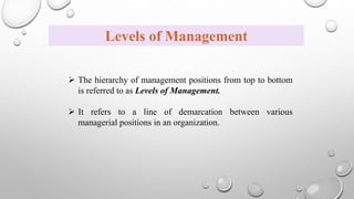 Levels of Management and Their Functions | PPTX