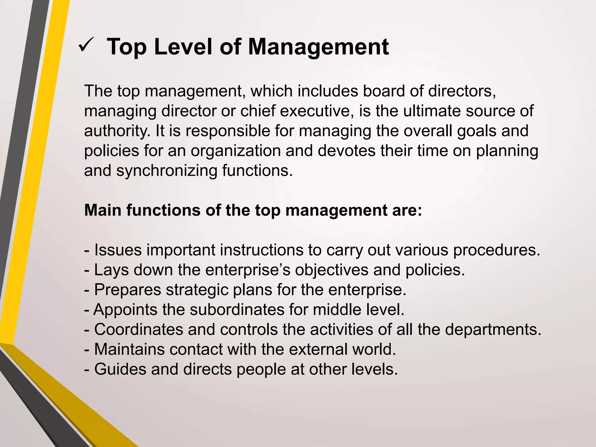 Levels of management | PPTX