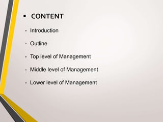 Levels of management | PPTX