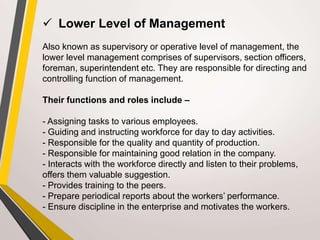 Levels of management | PPTX