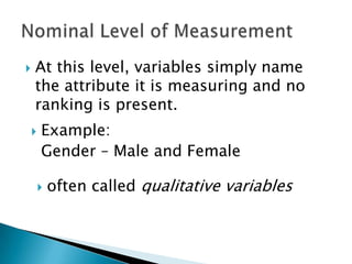 Levels of measurement | PPTX