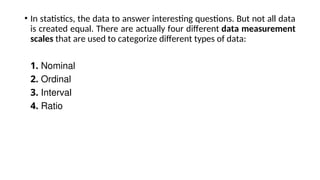 Levels of Measurement in fundamentals of Research | PPT