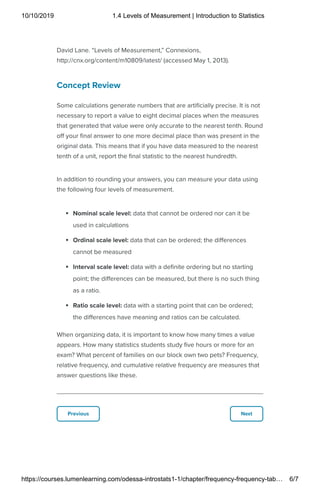 Four Levels Of Measurement Examples