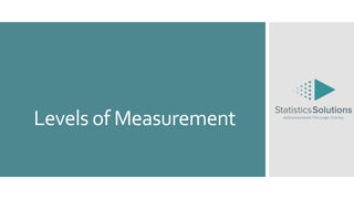 Mastering Levels of Measurement | PPT