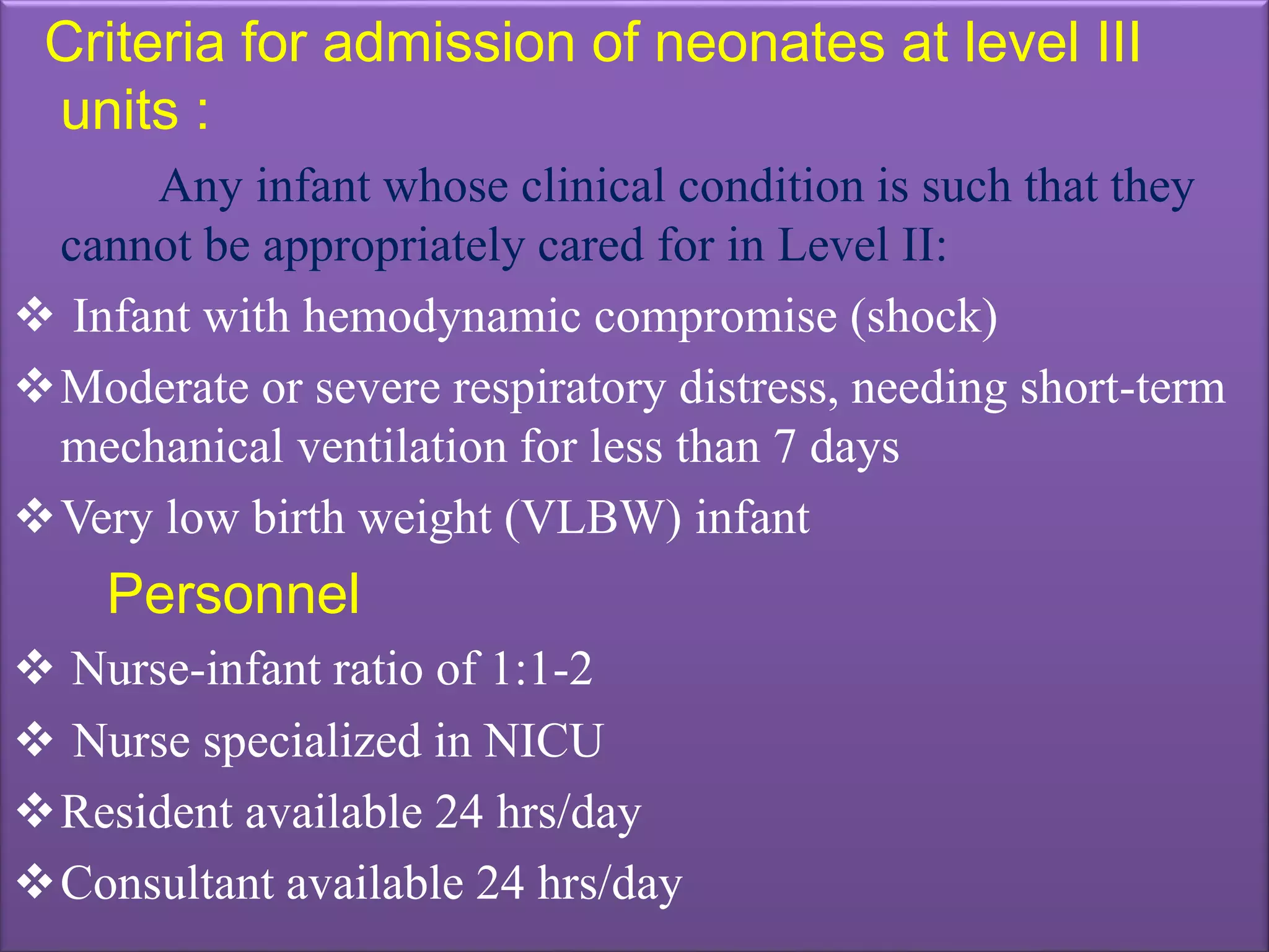 Levels of neonatal care | PPTX
