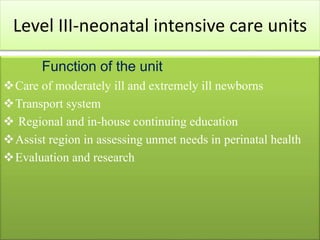 Levels of neonatal care | PPTX
