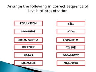 ORGANISMS LEVELS OF ORGANIZATION GRADE SEVEN.pptx