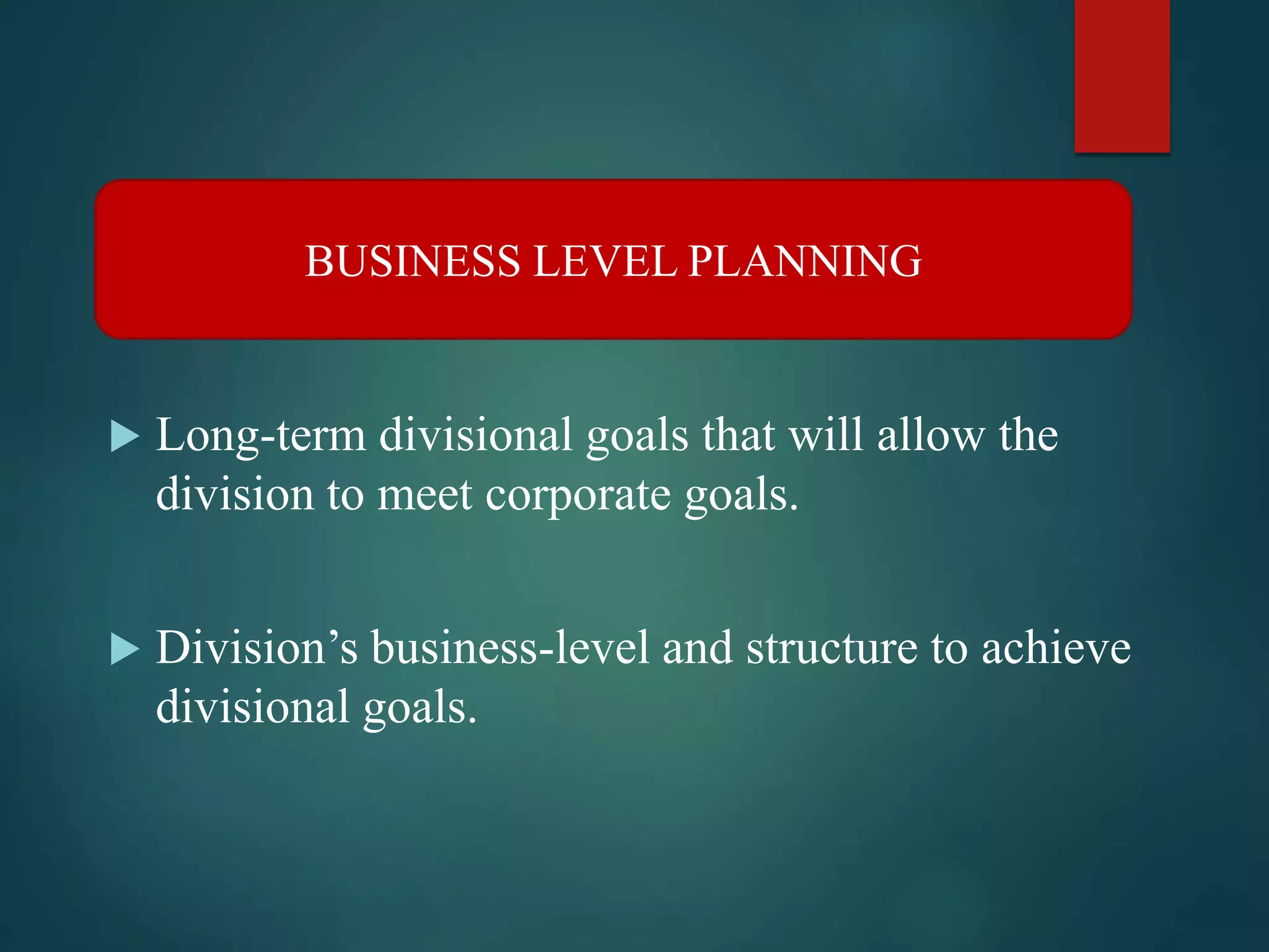 Levels of planning | PPTX