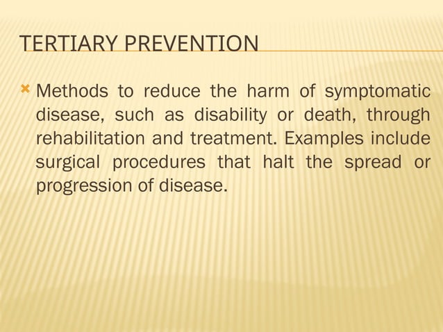 LEVELS OF PREVENTION.pptx ppt on prevention levels | PPT