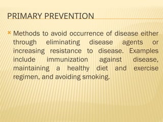 LEVELS OF PREVENTION.pptx ppt on prevention levels | PPT