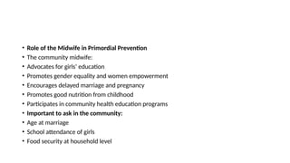 Levels of prevention in community midwifery | PPTX
