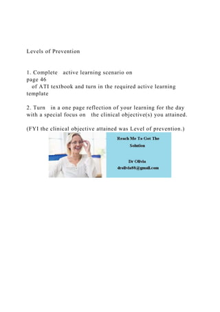 Levels of Prevention1. Complete active learning scenario.docx
