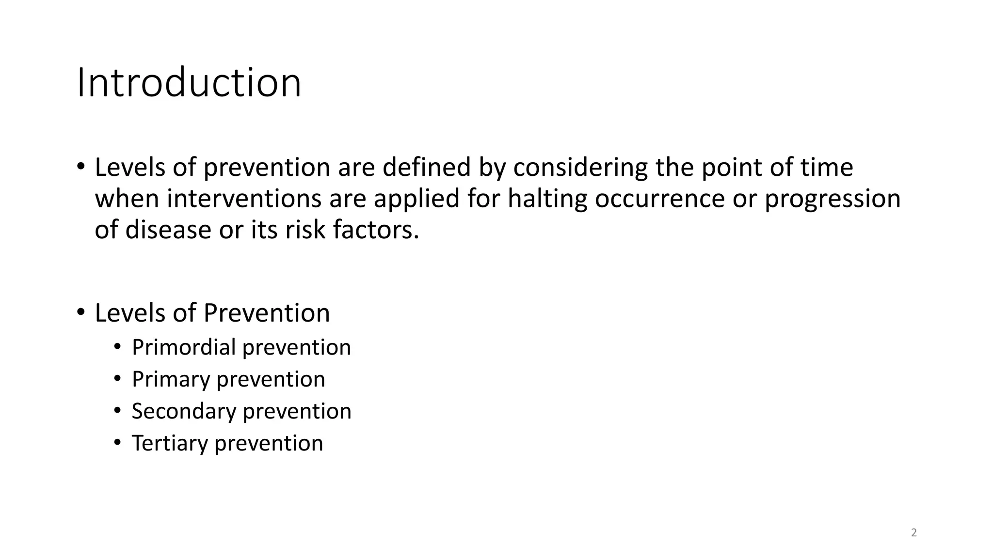Levels of Disease Prevention | PPTX