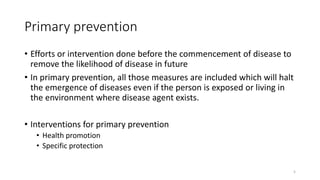 Levels of Disease Prevention | PPTX