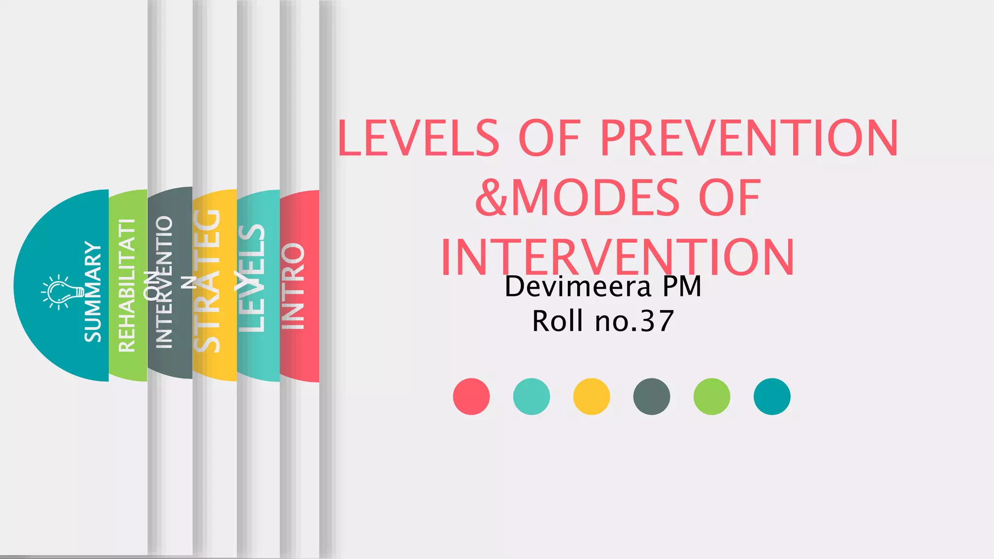 Levels of prevention and modes of intervention | PPTX