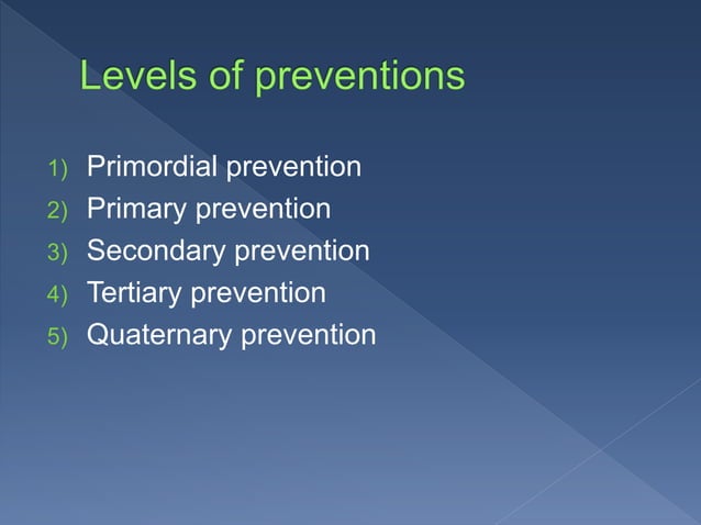 Levels of Preventions | PPTX