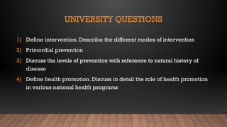 Levels of Prevention in Healthcare Setting | PPTX