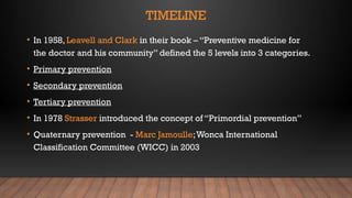 Levels of Prevention in Healthcare Setting | PPTX