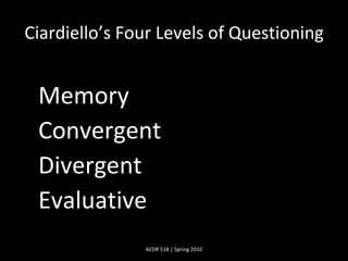 Levels of questioning | PPT